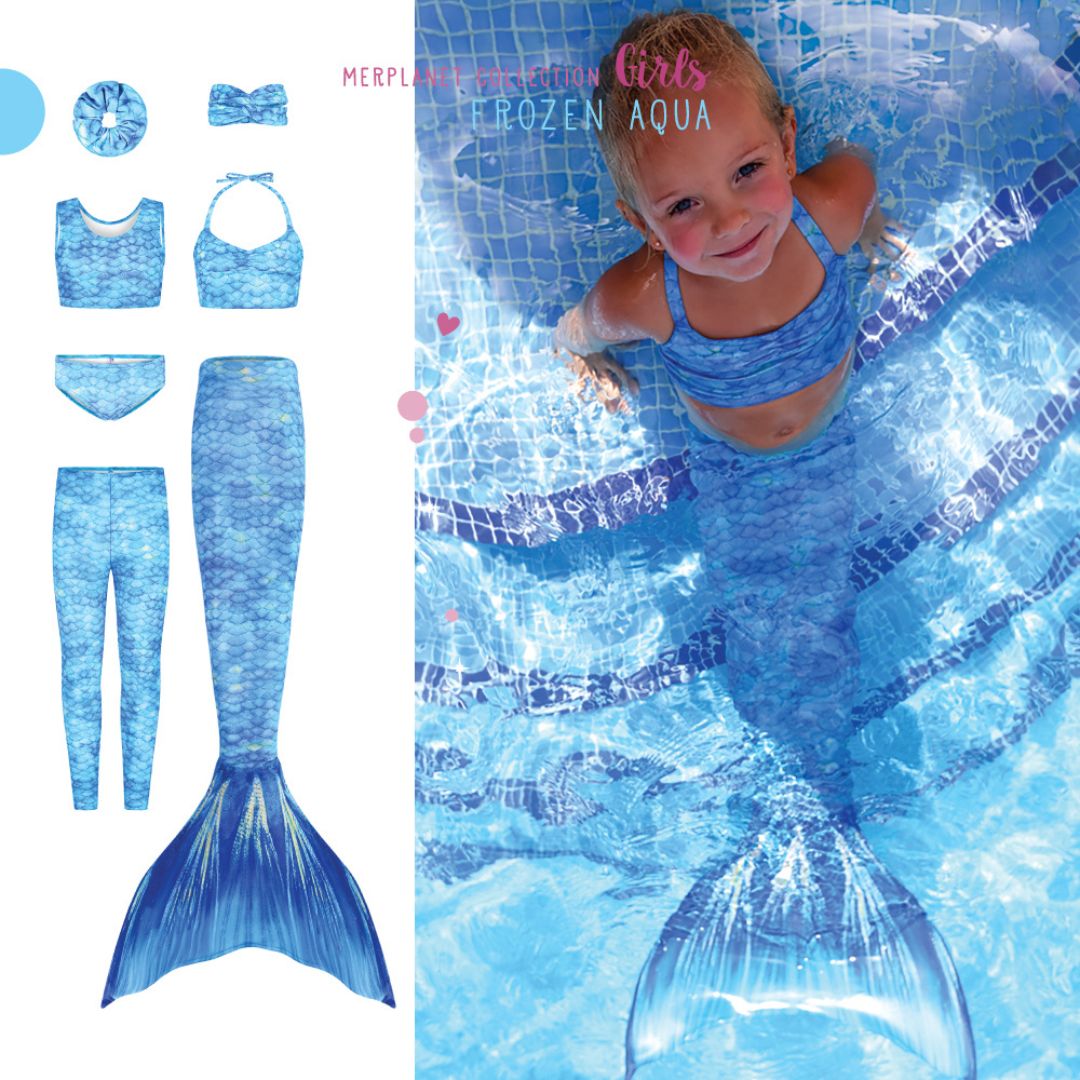 Frozen Aqua Blue Mermaid Tail Set | Planet Mermaid UK