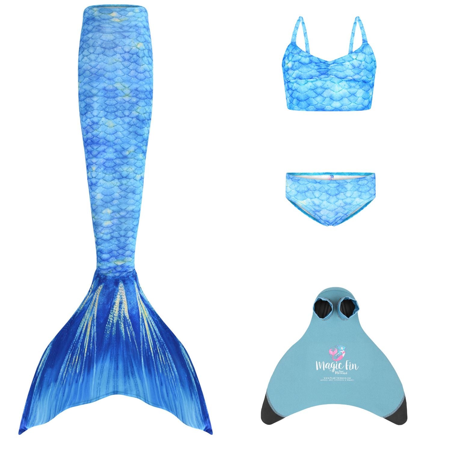 Frozen Aqua Blue Mermaid Tail Set | Planet Mermaid UK