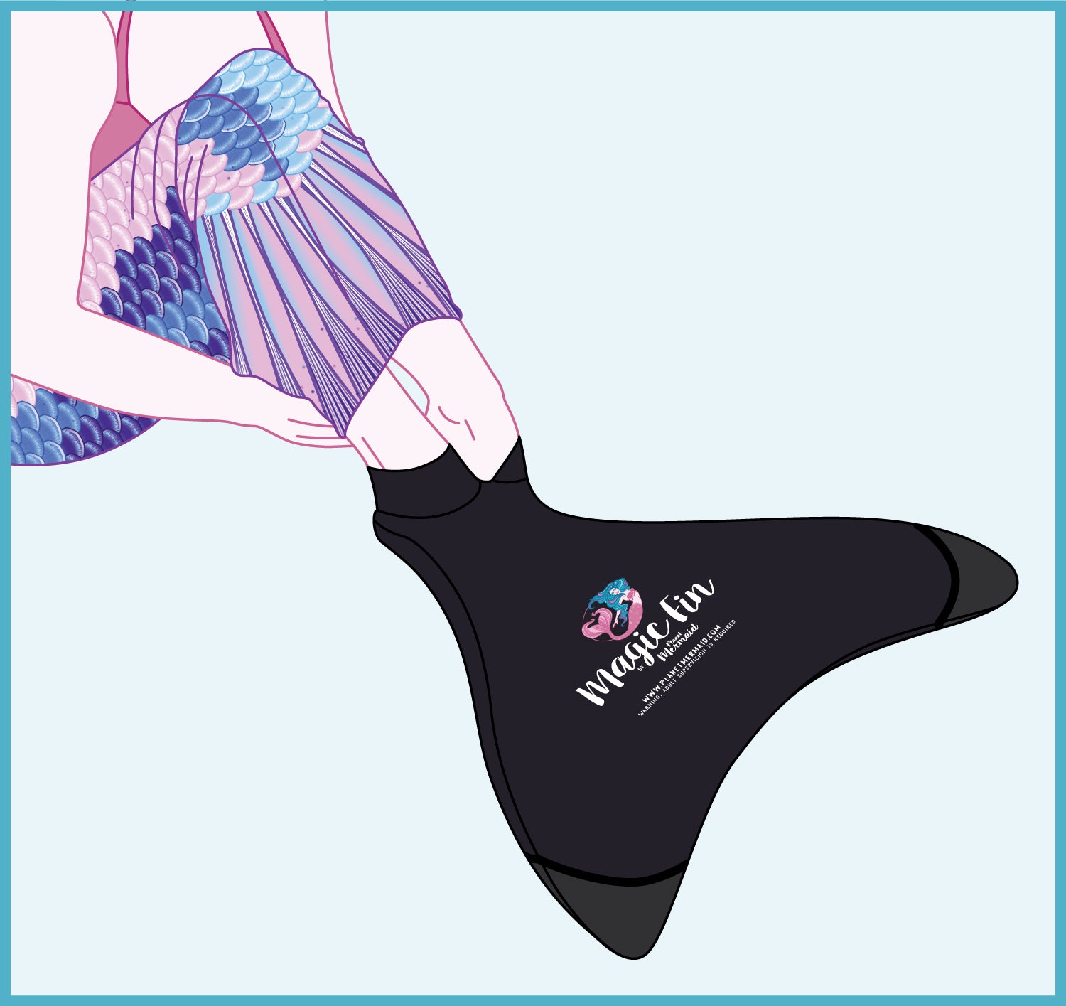 Realistic Girls Mermaid Tail in Chelsea Rose Pink by Planet Mermaid